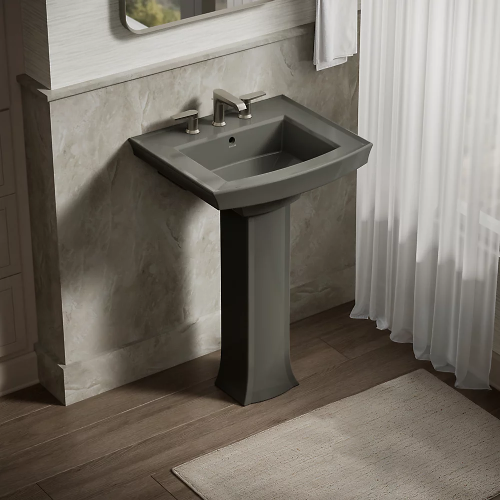 Kohler Archer 24" Rectangular Pedestal Bathroom Sink – Eunoia Home