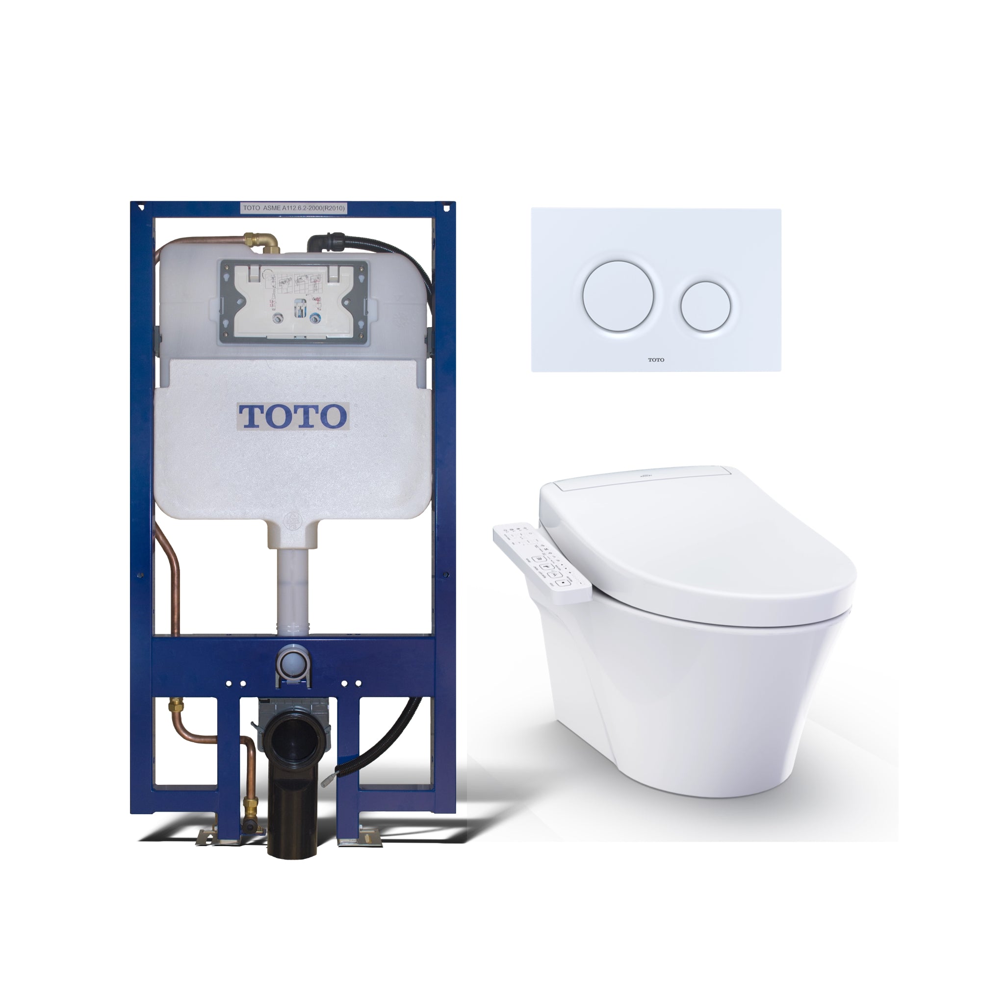 TOTO AP Washlet+ S2 Wall-Hung Toilet & In-Wall Tank System 1.28/0.9 GP ...